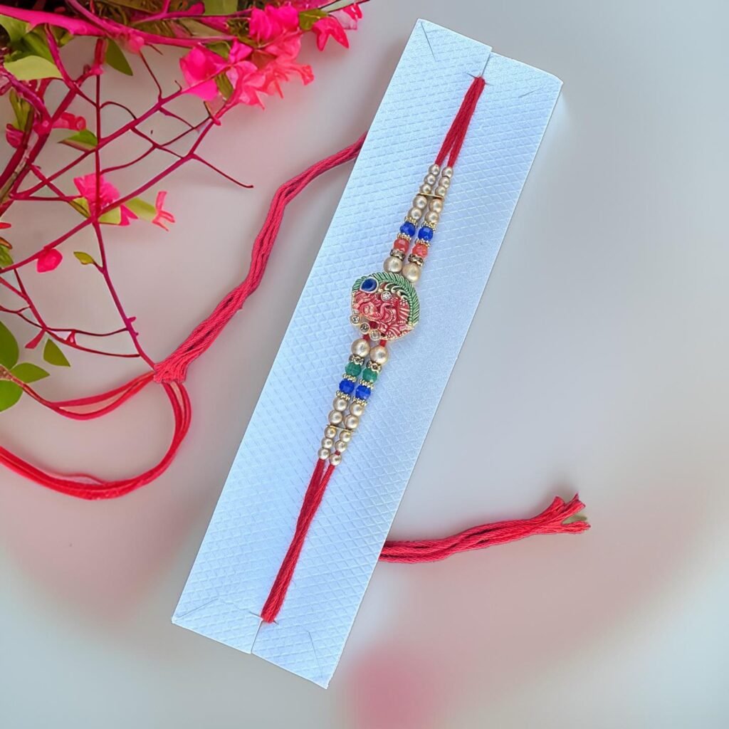 Ganeshji Meena Design Traditional Rakhi Bracelet for Brother - BLstyle